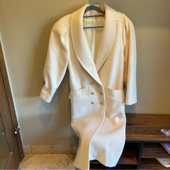 Vintage | Jackets & Coats | Vintage Cream 0 Wool Long Double Breasted Coat | Poshmark